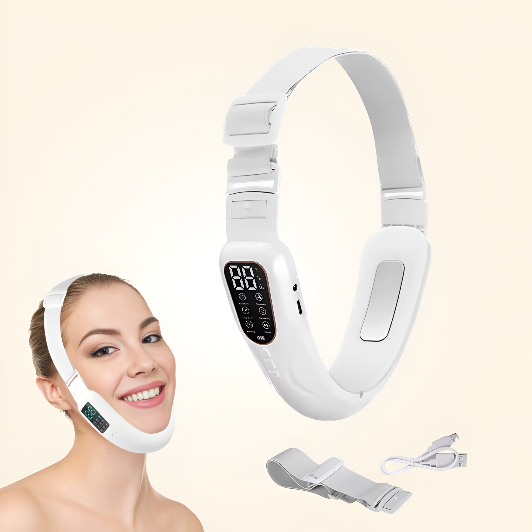 Smart Face Sculpting Device - 8 Modes Double Chin Reducer & Jawline De